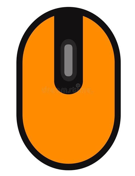 The Drawing Of A Orange Computer Mouse A Small Hardware Input Device Used By Hand Illustration