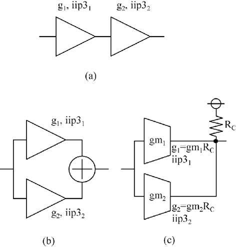 A Cascaded Amplifter B Parallel Amplifter C Simplified Circuit