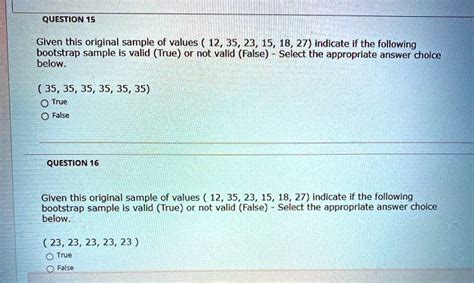 solved question 15 given this original sample of values 12 35 23