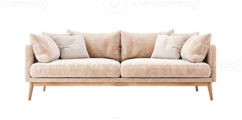 Chic Scandinavian Style Sofa In Beige With Clean Lines And Plush