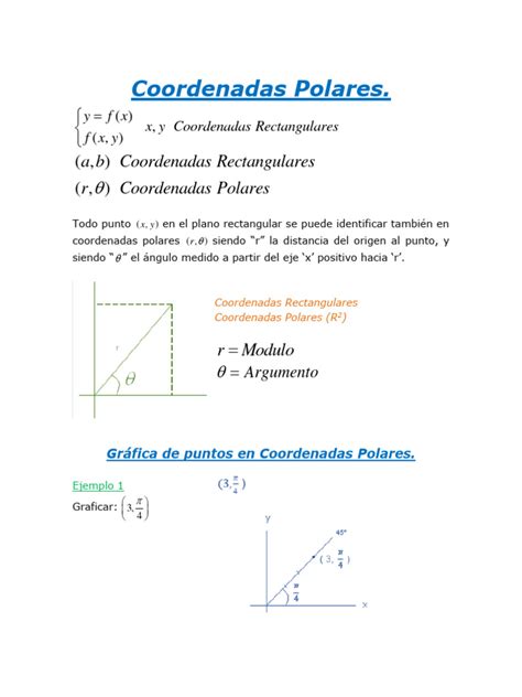 Graficar Puntos En Coordendas Polares Etc Pdf Geometría Análisis