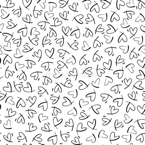 Seamless Monochrome Pattern With Small Hearts Vector Repeating Texture Stock Vector