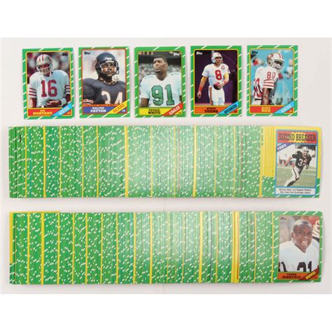 1986 Topps Complete Set Of 396 Baseball Cards With 161 Jerry Rice Rc