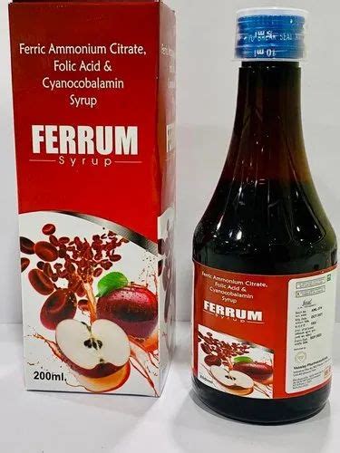 Ferric Ammonium Citrate Folic Acid Cyanocobalamin Ferrum Syrup Ferrum