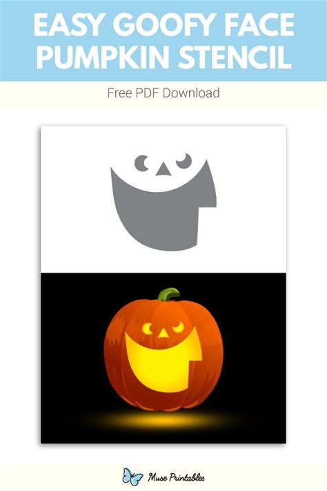 Free Easy Goofy Face Pumpkin Stencil
