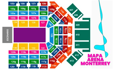 Mapa De La Arena Monterrey Eventos Horarios De Taquilla Y Su Capacidad