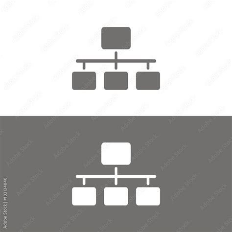 Vector De Stock Icono De Organigrama Sobre Fondos Blanco Y Negro