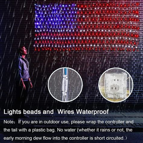 Buy American Flag Led String Lights 390leds Large Usa Flag Net Light