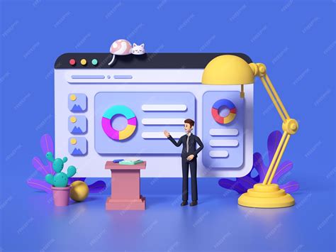 Premium Photo 3d Rendering Of Informatization Data Office Character Scene