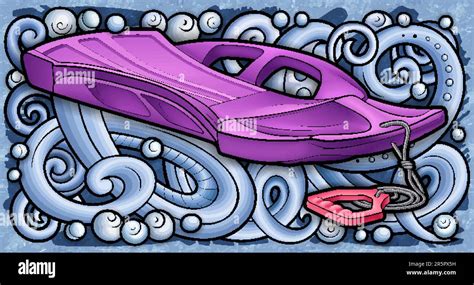 Cartoon Cute Doodle Hand Drawn Sled Illustration Winter Amusement