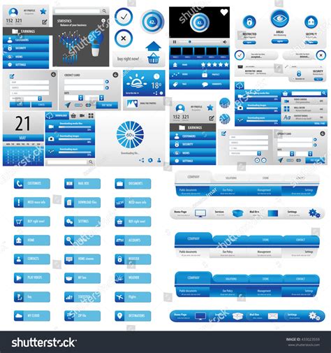 User Interface Statistics Set Stock Vector Royalty Free 433023559