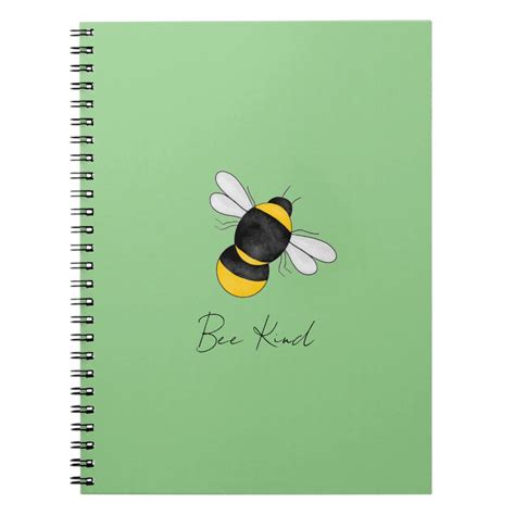 Bee Kind Bumble Bee Spiral Notebook Notebook Pattern Notebooks