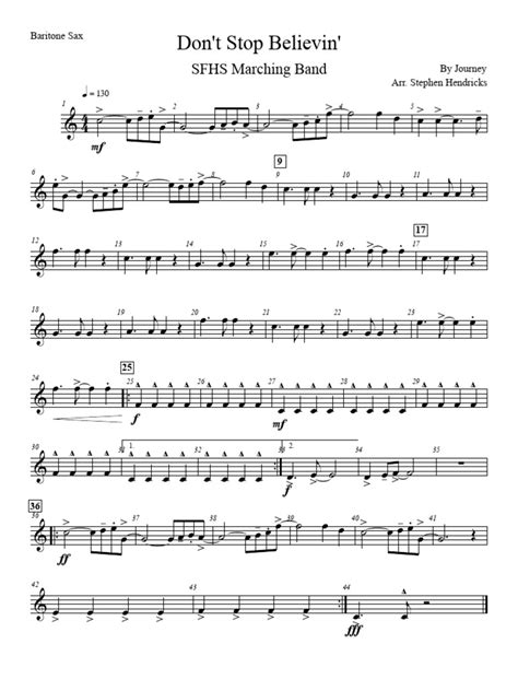 9 Dont Stop Believing Bari Sax Pdf