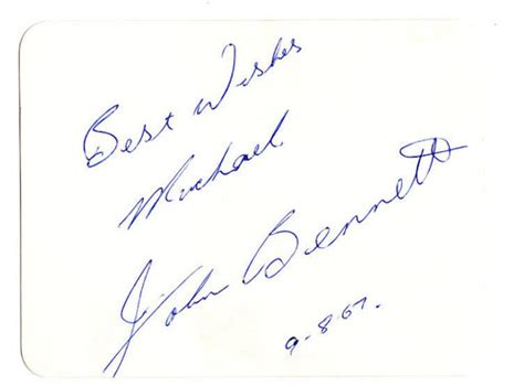 John Bennett Signed Card 1967 Autographed Actor Ebay