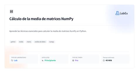 Cálculo De La Media De Matrices Numpy Labex