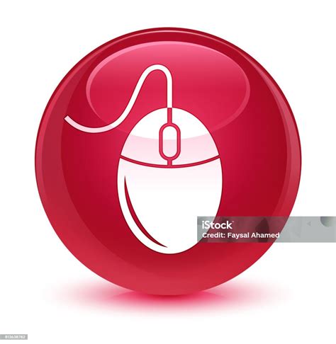 Ikon Mouse Tombol Bulat Merah Muda Berkacakaca Ilustrasi Stok Unduh Gambar Sekarang Amerika