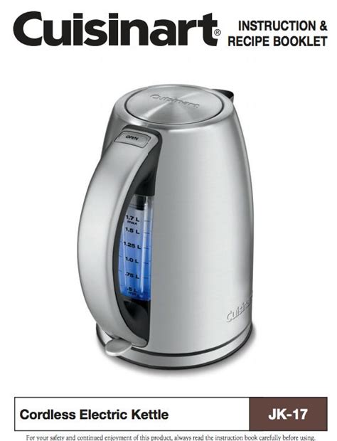 Electric Cordless Tea Kettle Jk 17 Product Manual Electric Kettle