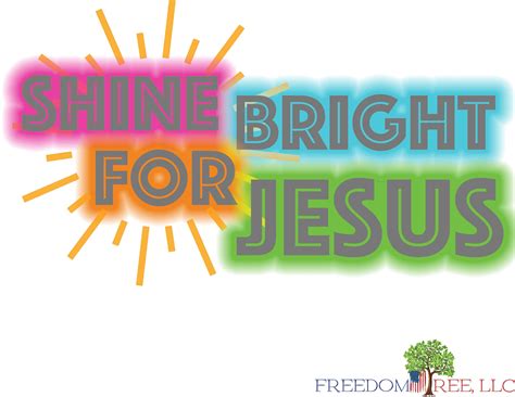 Shine Bright For Jesus Matthew 516 Sublimation Design Vbs Church Camp