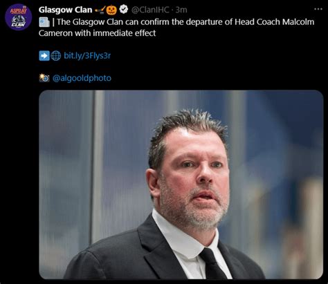 Clan Announce The Departure Of Malcolm Cameron Reihlhockey
