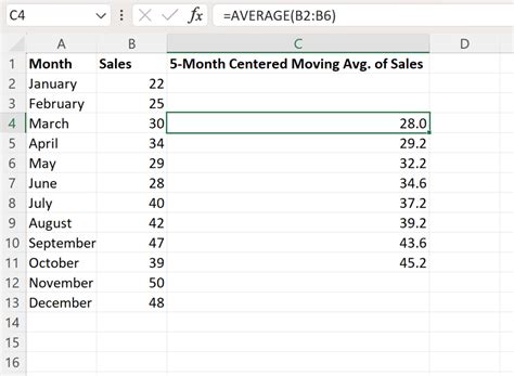 How To Calculate A Centered Moving Average In Excel