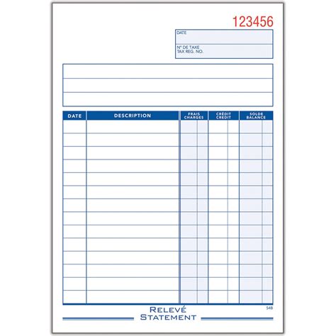 Adams Statement Forms Book Madill The Office Company