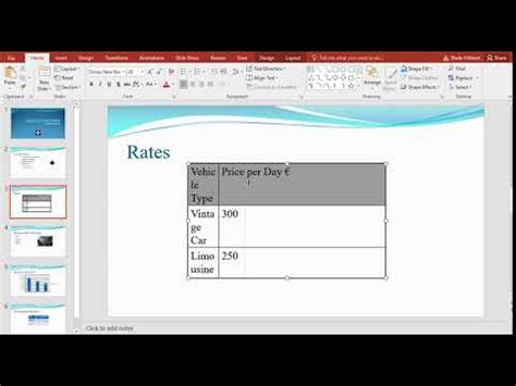 Microsoft PowerPoint Changing Column Width YouTube