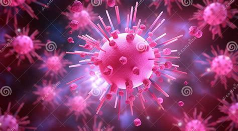 Pathogen Invasion Concept In Pink Hues Stock Illustration