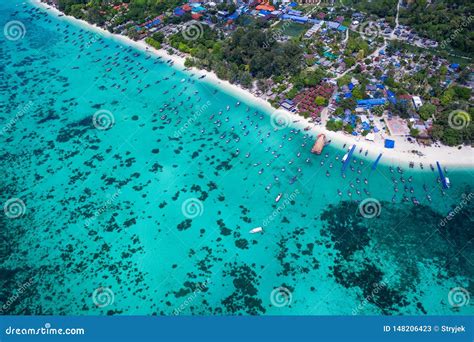 Aerial View Of Beautiful Tropical Koh Lipe Island In Thailand Stock
