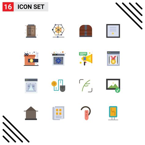 Editable Vector Line Pack Of 16 Simple Flat Colors Of T Stamp Money Ribbon Insignia Editable