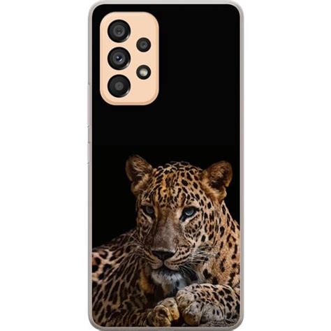 Samsung Galaxy A53 5g Genomskinligt Skal Stilren Leopard I Mörk
