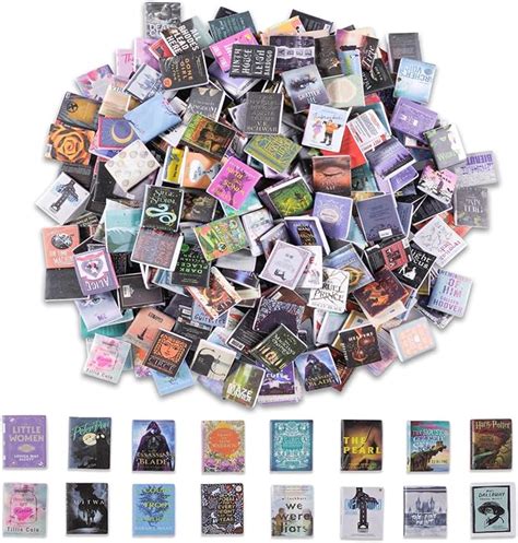 Jhgcvx 300 Pcs Mini Books Sets Miniature Book Model For Anxiety Bookshelf 1 12