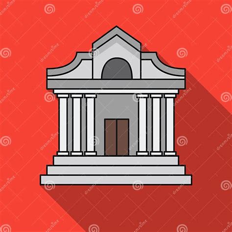 Icono Del Edificio Del Museo En Estilo Plano En El Fondo Blanco Ejemplo