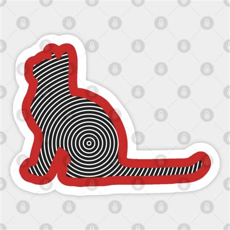 Cat Line Art Cat Sticker Teepublic