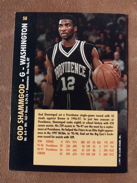 1997 God Shammgod Score Board Nba Rookie Card Rc 50 Providence Friars