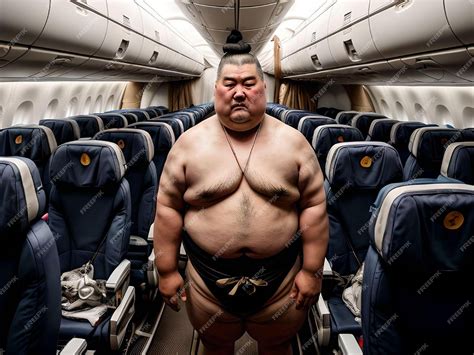 Premium Ai Image Big Fat Sumo Wrestler In An Empty Airline Cabin