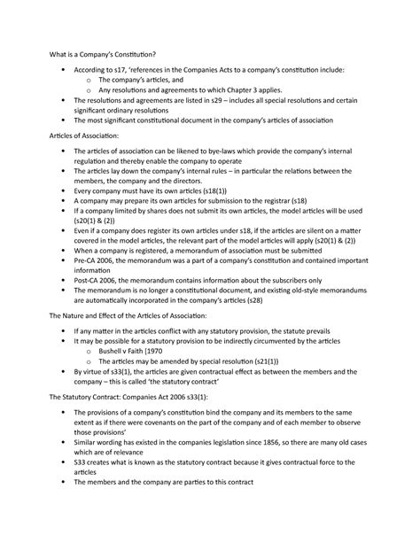 What Is A Companys Constitution What Is A Constitution According