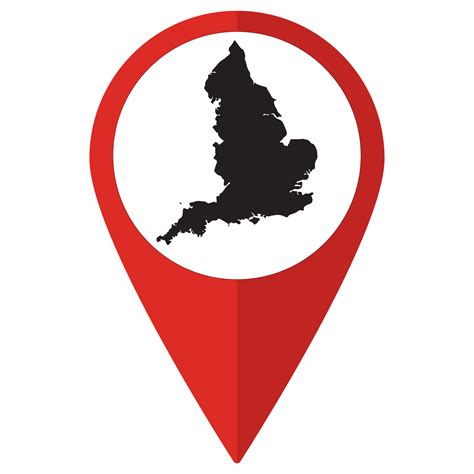 Rojo Puntero O Alfiler Ubicación Con Inglaterra Mapa Adentro Mapa De