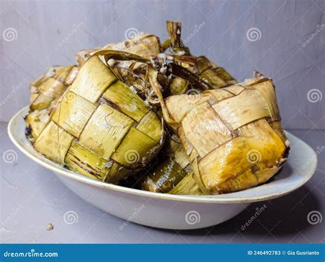 Ketupat Ketan Indonesian Food Stock Image Image Of Vegetable Seafood