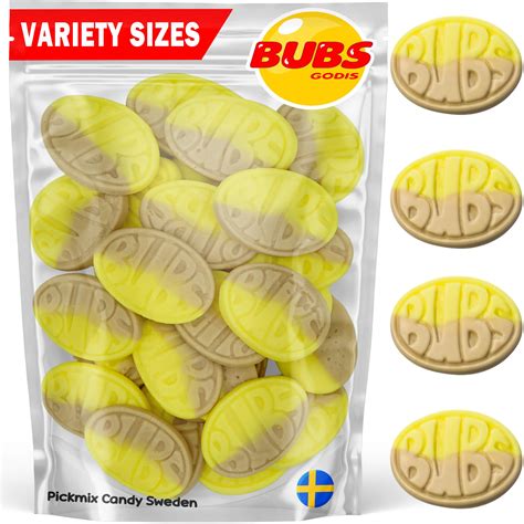 Swedish Candy Bubs Candy Ovals 2 Pound Banana Bubs Ovals