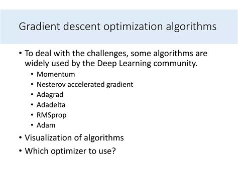 An Overview Of Gradient Descent Optimization Algorithms Pptx