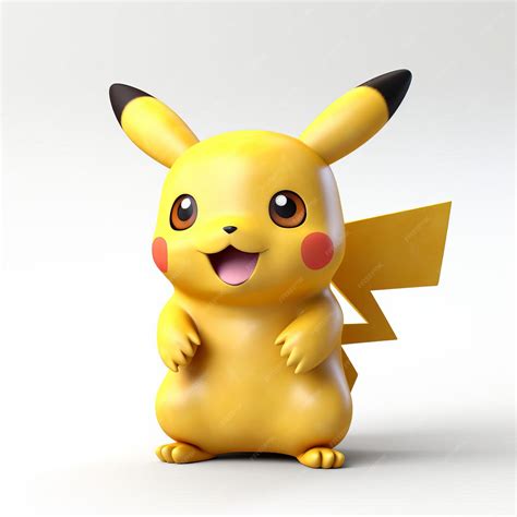 Highquality 3d Pikachu Full Body On White Background Image Premium Ai