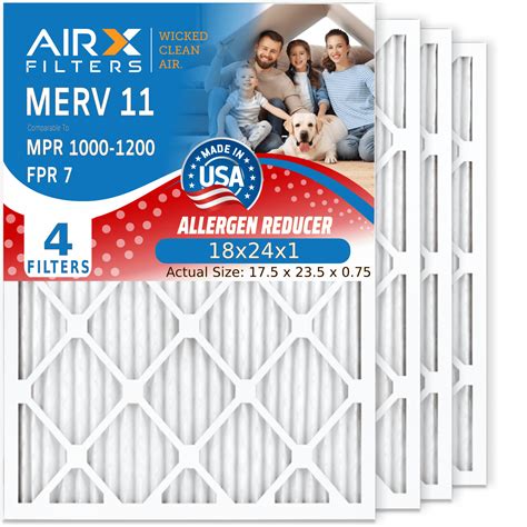 18x24x1 Air Filter Merv 11 Comparable To Mpr 1000 Mpr 1200 And Fpr 7