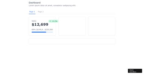 dashboard test codesandbox