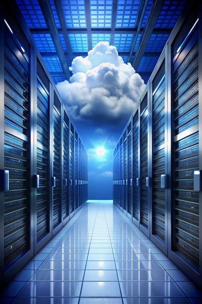 Cloud Computing Datacenter Conceptual Vision Premium Ai Generated Image