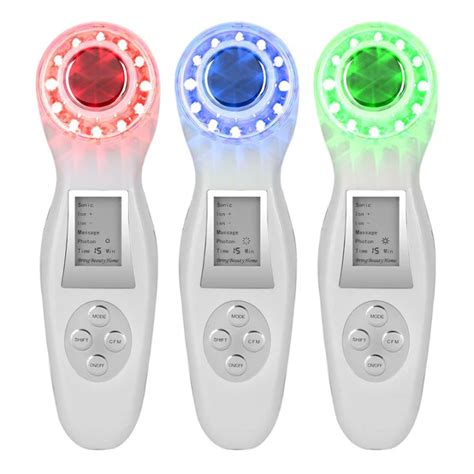 3mhz Ultrasonic 3 Colors Led Photon Facial Massager Galvanic Ionic