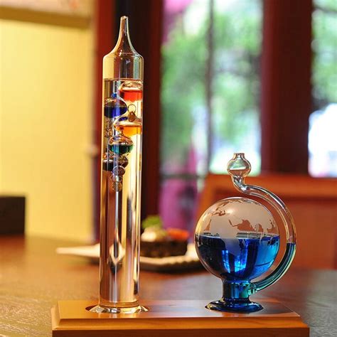 Galileo Thermometer With Barometric Ball Science Decor