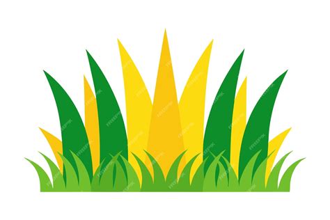 Premium Vector Green Yellow Grass Symbol Illustration Unique Design