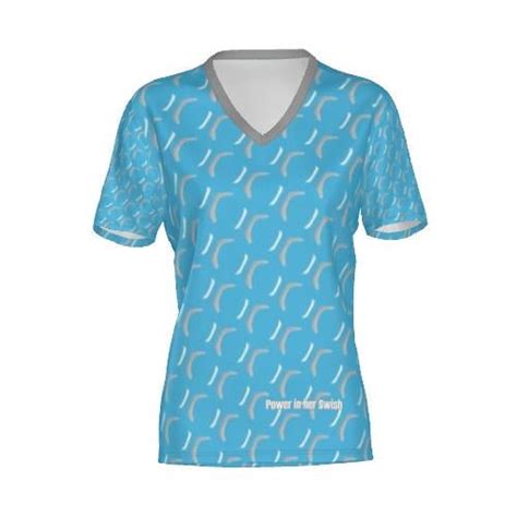 Blue Dimples Ss V Neck Golf Tee