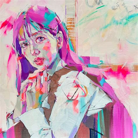 古河原泉 新しいモデルさん♡ Title：想いの行き先 Woman Art 女性画 Portrait 古河原泉 Artwork Izumikogahara Art