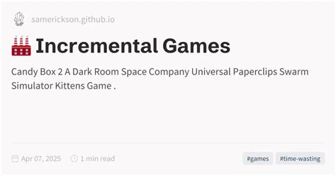 🏭 Incremental Games
